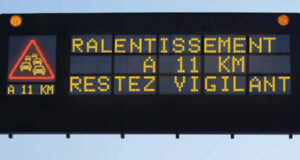 American and French road signs side-by-side